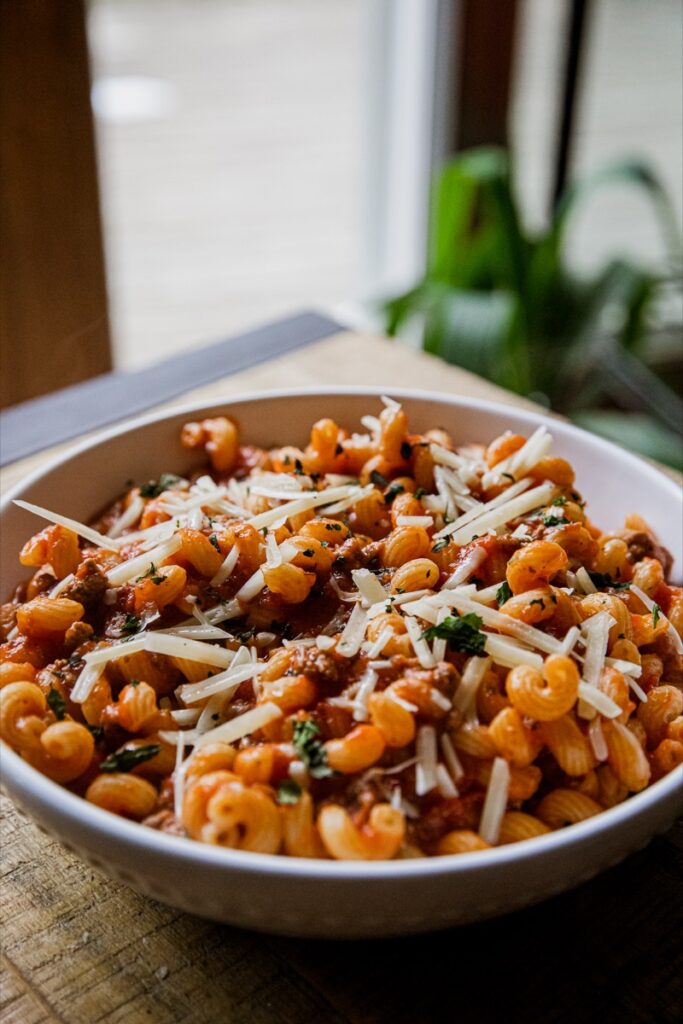 Cavatappi Pasta and Meat Sauce - Pasta Recipes Daily