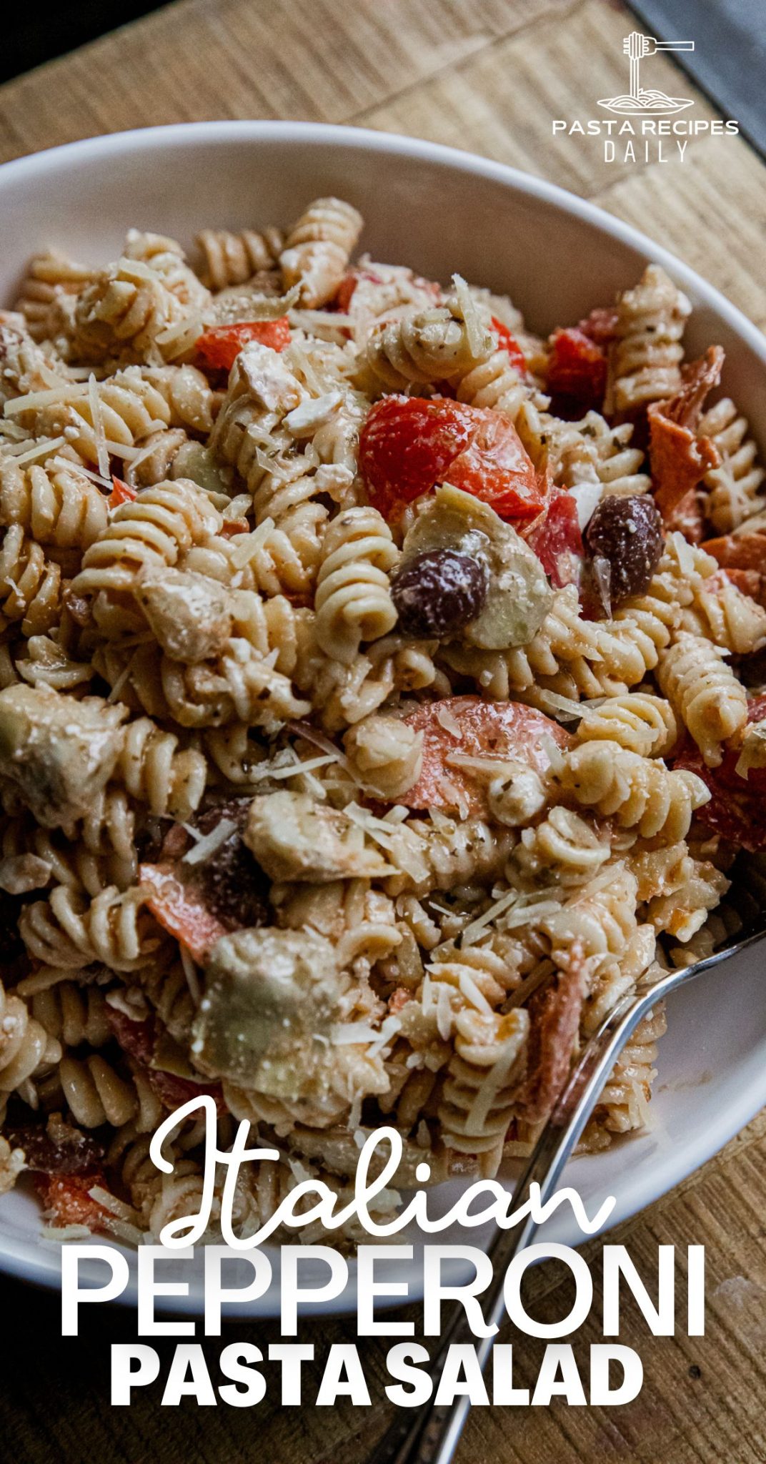 Italian Pasta Salad with Pepperoni - Pasta Recipes Daily